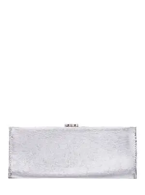 Nina Tierney Clutch With Optional Chain Strap - Silver