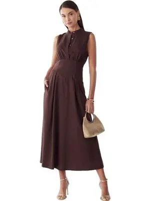 WILLA Bexley Maxi Dress - Chocolate