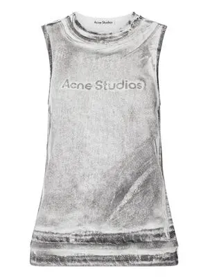 Acne Studios Elgie Printed Cotton-blend Top - Gray
