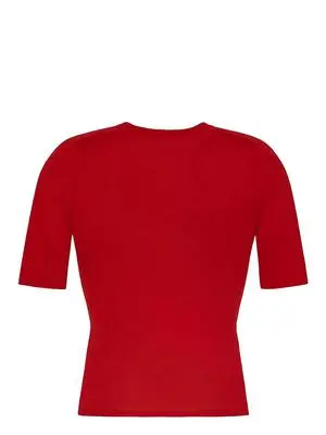 Adam Lippes Felix Short-sleeve Sweater - Red