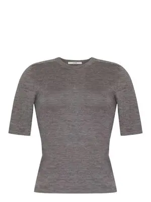 Adam Lippes Felix Short-sleeve Sweater - Grey