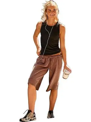 Free People FP Movement Down The Bay Cotton Shorts Eclipse