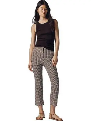 Astr The Label Alma Pants Gingham Checkered Trousers - Brown Gingham