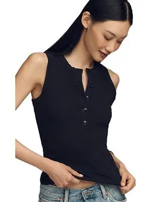 Sanctuary Friday Rib Tank Top - Black