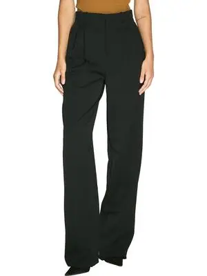 Saint Laurent Wide-leg Wool Trousers - Black