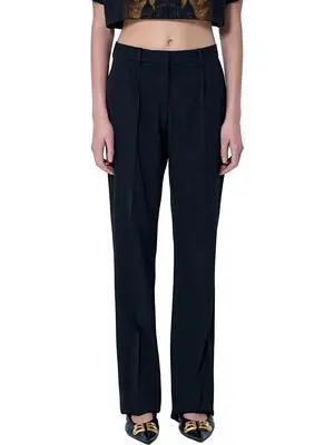 Balenciaga Slim Tailored Pants With Pleated Front - Black