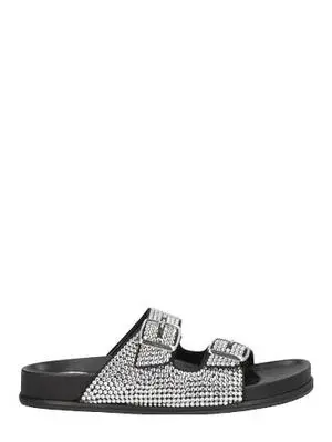 Rene Caovilla Embellished Textile Sandals - Silver
