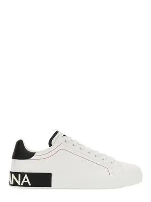 Dolce & Gabbana White Leather Sneakers - Multicolor