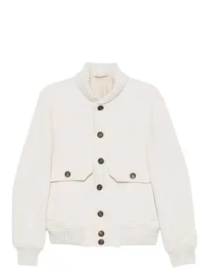 ELEVENTY ELEVENTY Buttoned Jacket In Beige Wool Blend