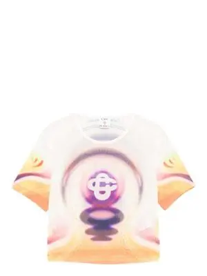 Casablanca Graphic Print Cropped T-shirt - Multicolor