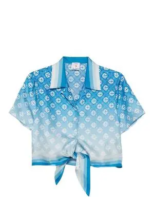 Casablanca Diamond Monogram Tie Shirt - Blue