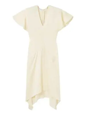 Stella McCartney V-neck Satin Midi Dress - Multicolor