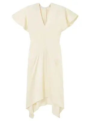Stella McCartney V-neck Satin Midi Dress - Multicolor