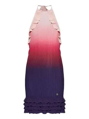 Casablanca High-neck Mini Dress With Ruffles - Multicolor