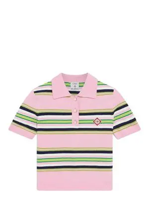 Casablanca Striped Knit Polo - Multicolor