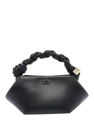 GANNI GANNI Bou Bag Mini Leather Effect Top Handle Bag Black