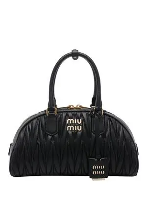 Miu Miu Matelassé Arcadie Shoulder Bag - Black