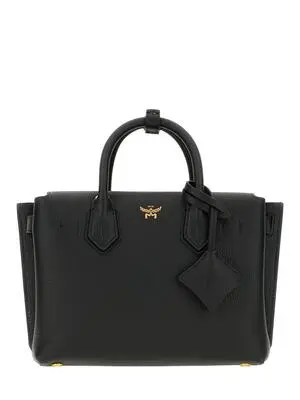 Mcm Black Leather Handheld Bag - Multicolor
