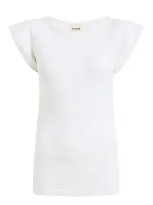 Khaite Angel Top In Cashmere Jersey - Chalk