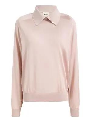 Khaite Alexa Silk Pullover - Dusty Rose