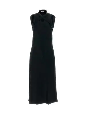 Off-White Sleeveless Midi Dress - Multicolor