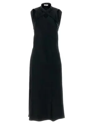 Off-White Sleeveless Midi Dress - Multicolor