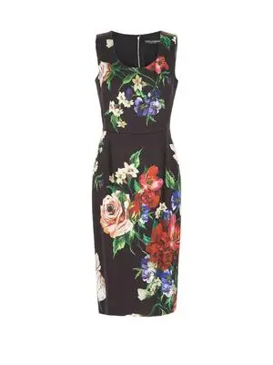 Dolce & Gabbana Sleeveless Floral Print Dress - Multicolor