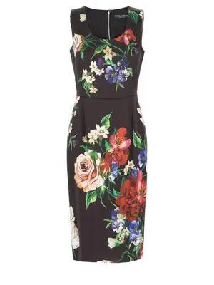 Dolce & Gabbana Sleeveless Floral Print Dress - Multicolor