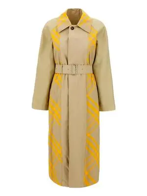 Burberry Checked Trench Coat With Belt - Multicolor