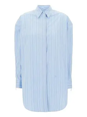 Off-White Striped Shirt With Zipper Detail - Multicolor