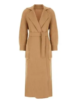 Max Mara MAX MARA Wool Blend Belted Cardigan Coat Multicolor