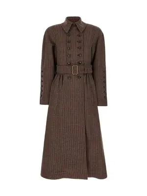 Chloé Double-breasted Belted Coat - Multicolor