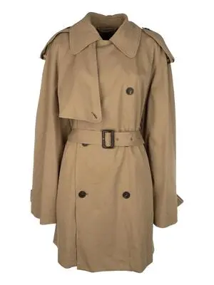 Balenciaga Double Breasted Trench Coat With Belt - Multicolor
