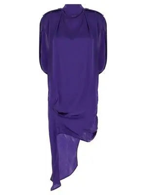Off-White Asymmetrical Ruched Dress - Multicolor