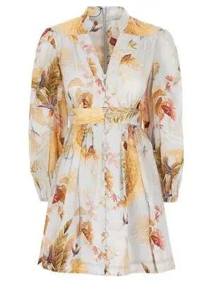 Zimmermann Floral Print Belted Shirt Dress - Multicolor