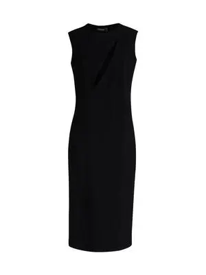 VERSACE VERSACE Black Asymmetrical Neckline Dress