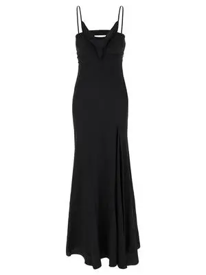 Isabel Marant Étoile Black Draped Dress With Open Back - Multicolor