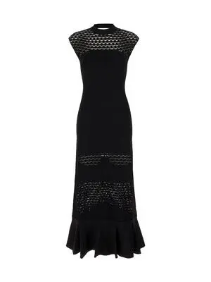 LANVIN Knit Dress With Crochet Detail - Multicolor