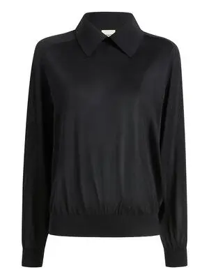 Khaite Alexa Silk Pullover - Black
