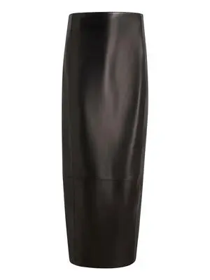 Khaite Lyle Leather Maxi Skirt - Black