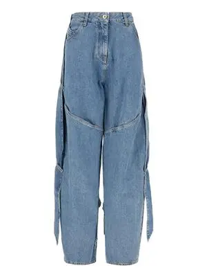 Attico Wide Leg Jeans - Multicolor