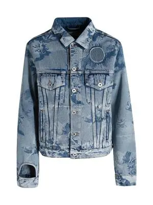 Off-White Denim Jacket With All-over Print - Multicolor