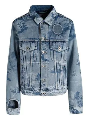 Off-White Denim Jacket With All-over Print - Multicolor