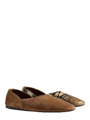 Khaite KHAITE Jane Suede And Python-Embossed Flats Dattero