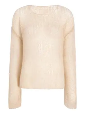 Khaite Wendy Mohair Silk Blend Sweater - Light Beige