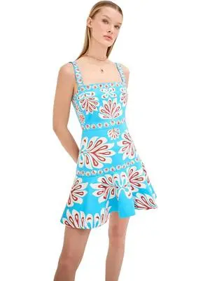 Alexis Saverine Printed Mini Dress - Blue