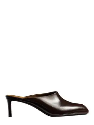 Khaite Colt Low Mule In Luminous Calfskin - Cacao