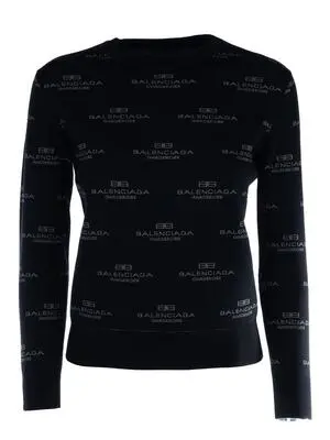 Balenciaga All-over Logo Knitwear - Multicolor