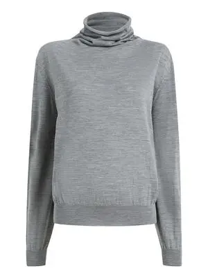 Khaite KHAITE Annette Merino Wool Turtleneck Sterling