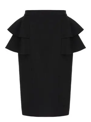 Valentino Garavani Black Ruffled Skirt - Multicolor